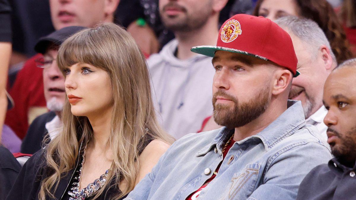 Taylor Swift and Travis Kelce’s courtside beer chug exposes ...