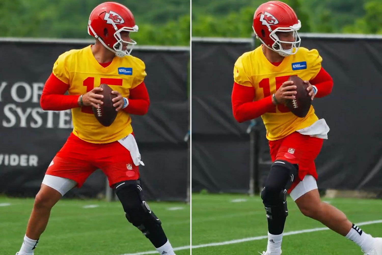 Patrick Mahomes practices with the Chiefs for the first time since ACL ...