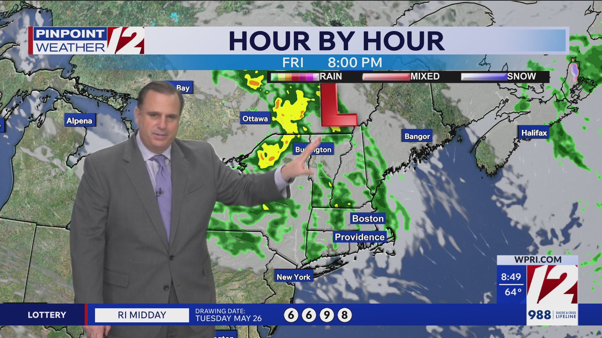 WPRI 12 weather forecast for 5/27/26: Warm, bit humid today