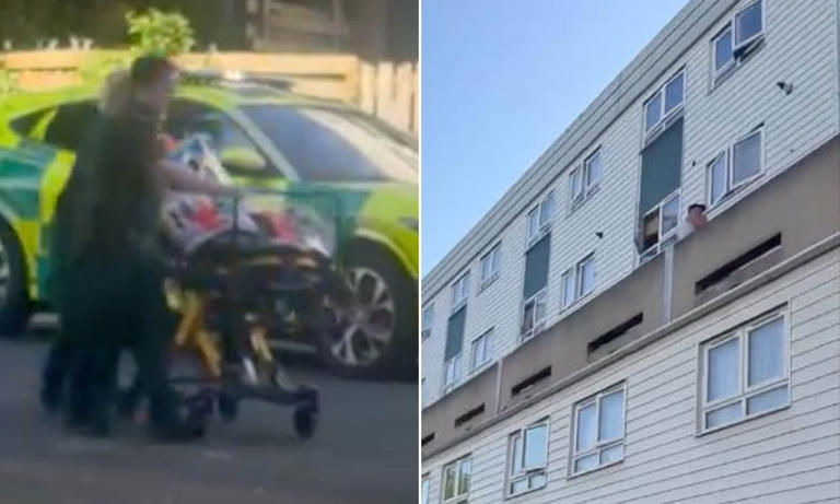 Boy, three, dies falling from second-storey flat window as woman is ...