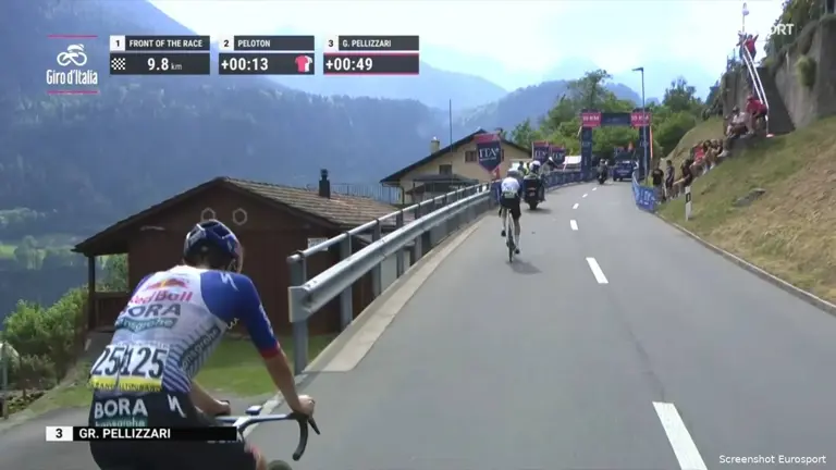 Lossen of laten lopen? Pellizzari raakt weer achterop in Giro, na ...