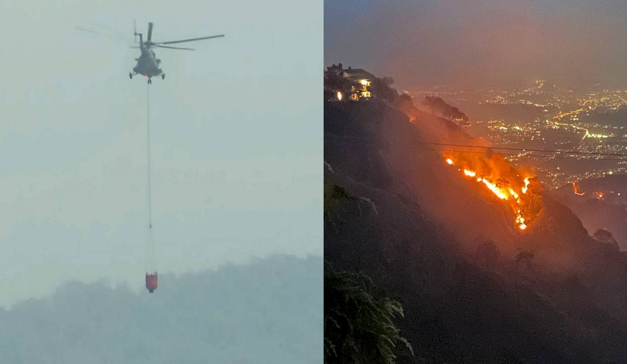 Massive forest fire near Kasauli Air Force station brought under ...