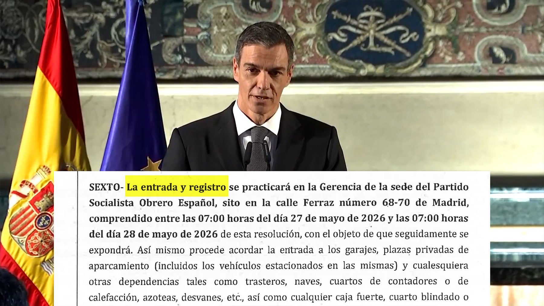 El auto del juez desmiente el bulo de Sánchez y el PSOE: «Autorizo la ...