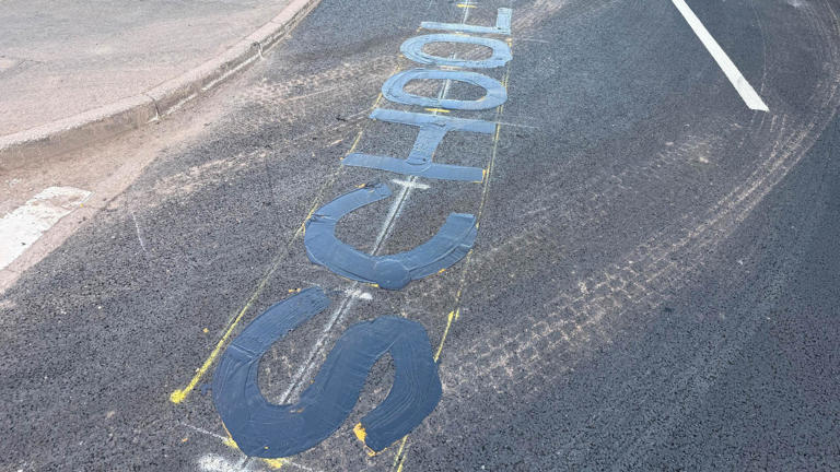 Council paints over 'school' road marking gaffe
