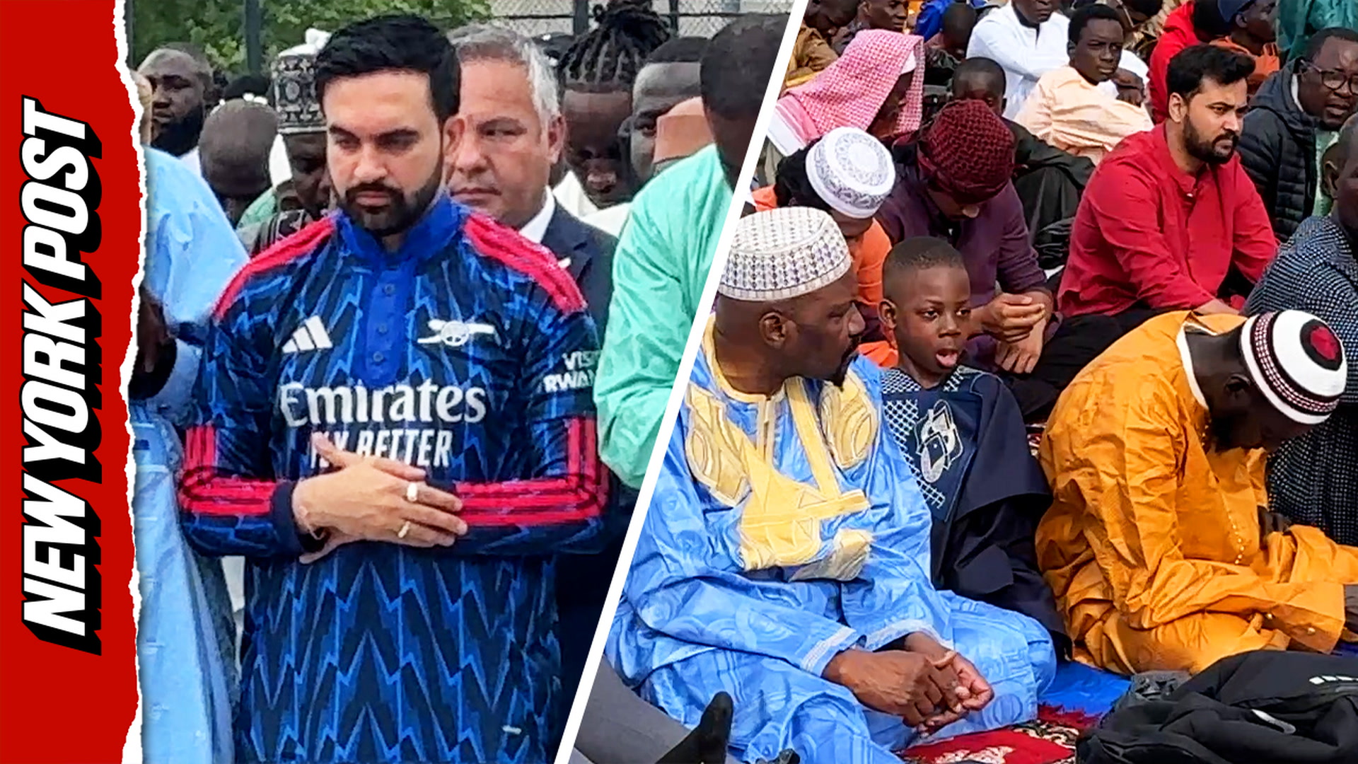 Mamdani celebrates Eid al-Adha in a flamboyant Arsenal FC thobe at ...
