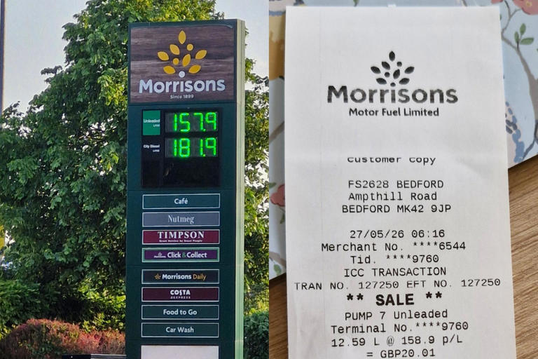Row erupts as fuel price at Bedford's Morrisons doesn't match driver's ...