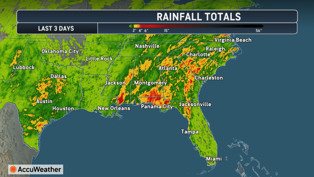 Downpours bring heightened flood risk, drought relief to southern US