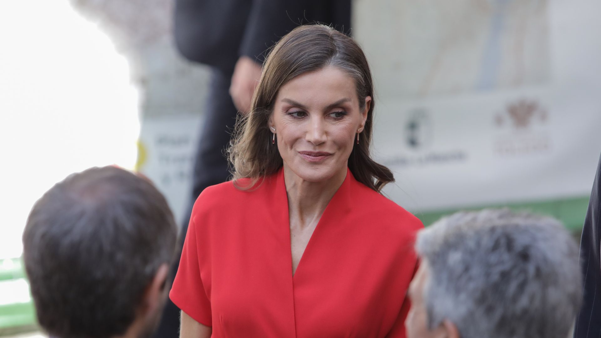 The ‘Letizia red’ is back! Spain’s Queen debuts oriental-neckline dress ...