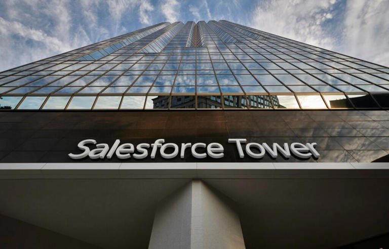 Salesforce tops estimates in Q1, shares wobble on soft revenue outlook