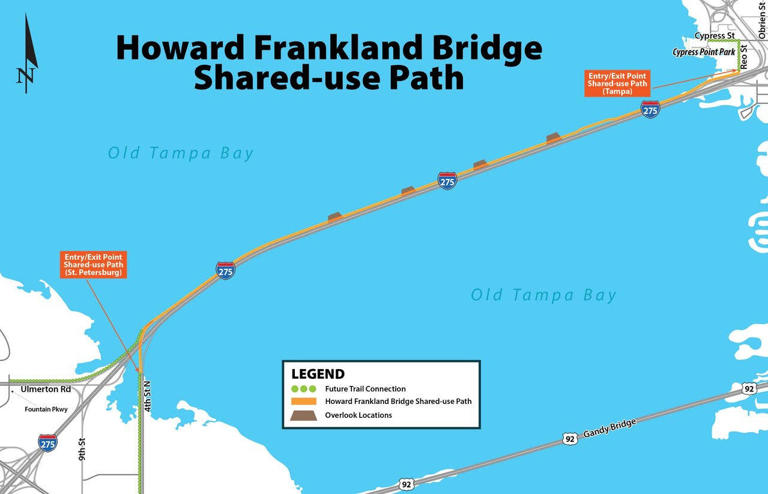FDOT opens northbound Howard Frankland express lanes, bridge path