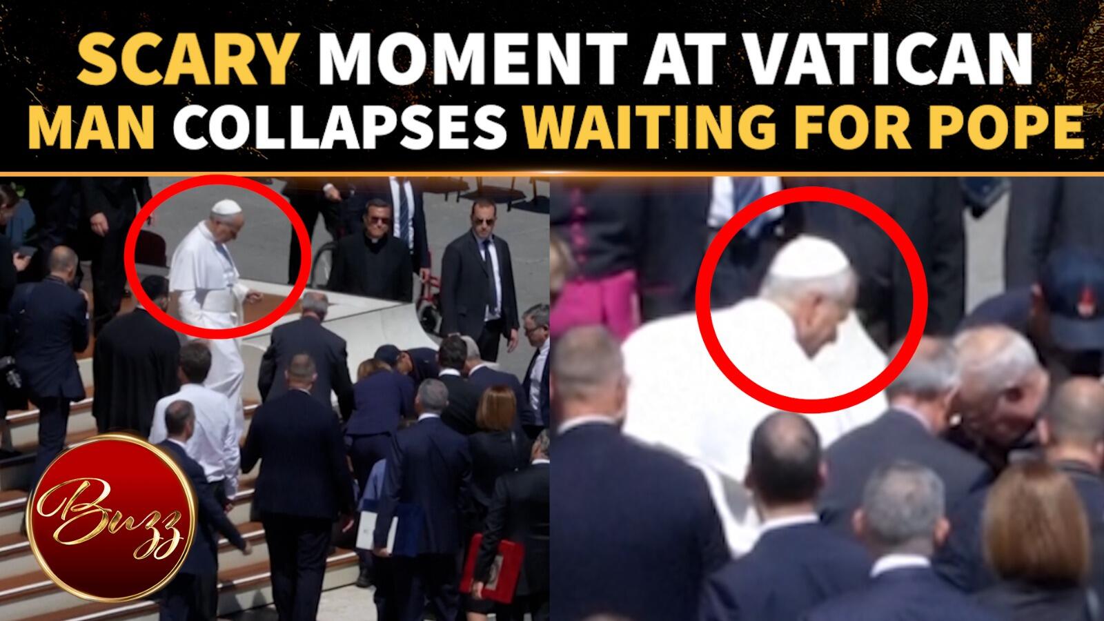 Pilgrim collapses in front of Pope Leo XIV; Vatican heat scare goes viral