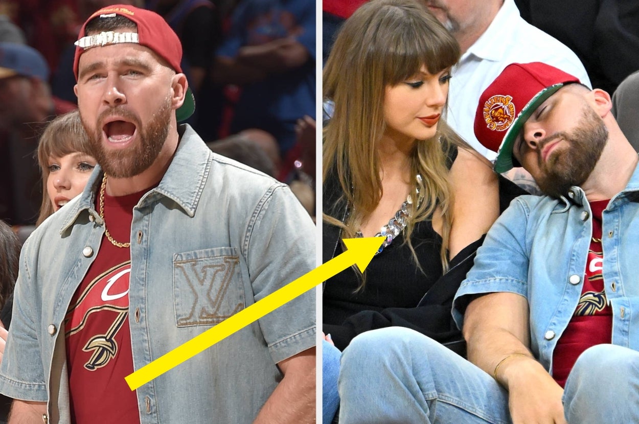 Travis Kelce defended his viral beer chug that had Taylor Swift holding ...