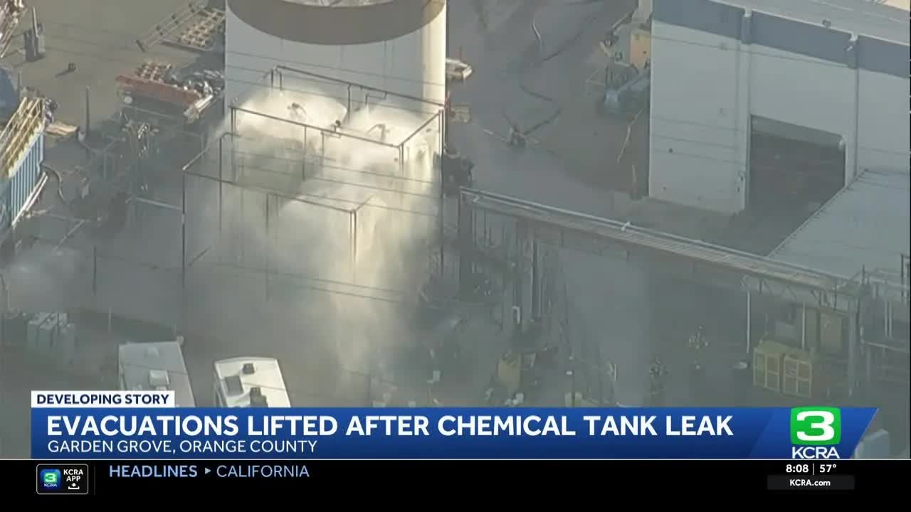 Evacuation orders lifted near damaged chemical tank in Southern California