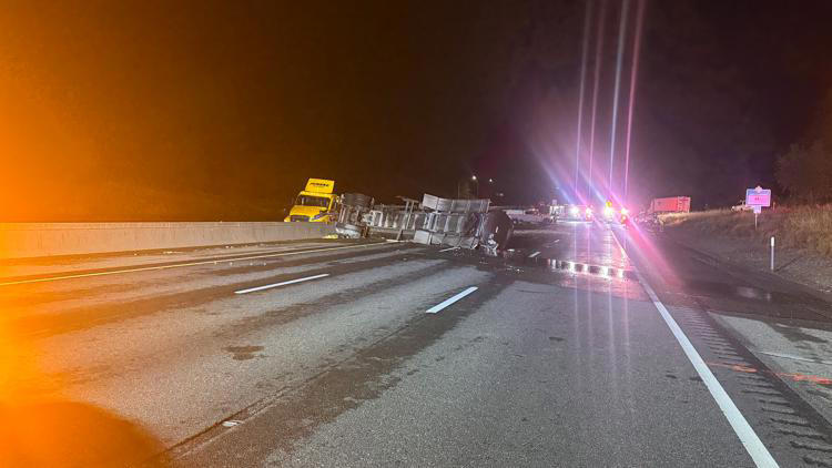 Big rig driver flees after trailer crosses Interstate 80 and kills ...