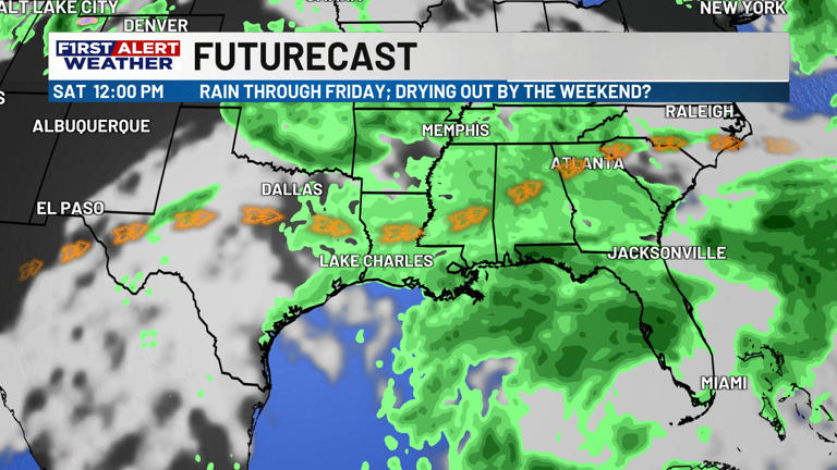 First alert forecast: Storms move through southwest Louisiana; drier ...