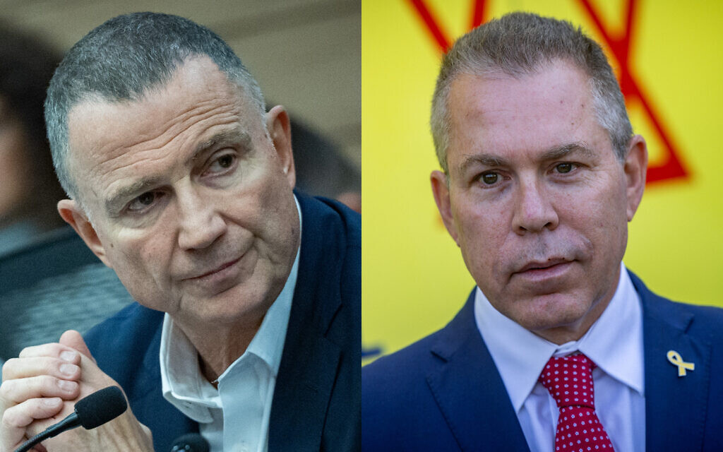 Veteran Likud members Erdan, Edelstein said to make progress toward ...