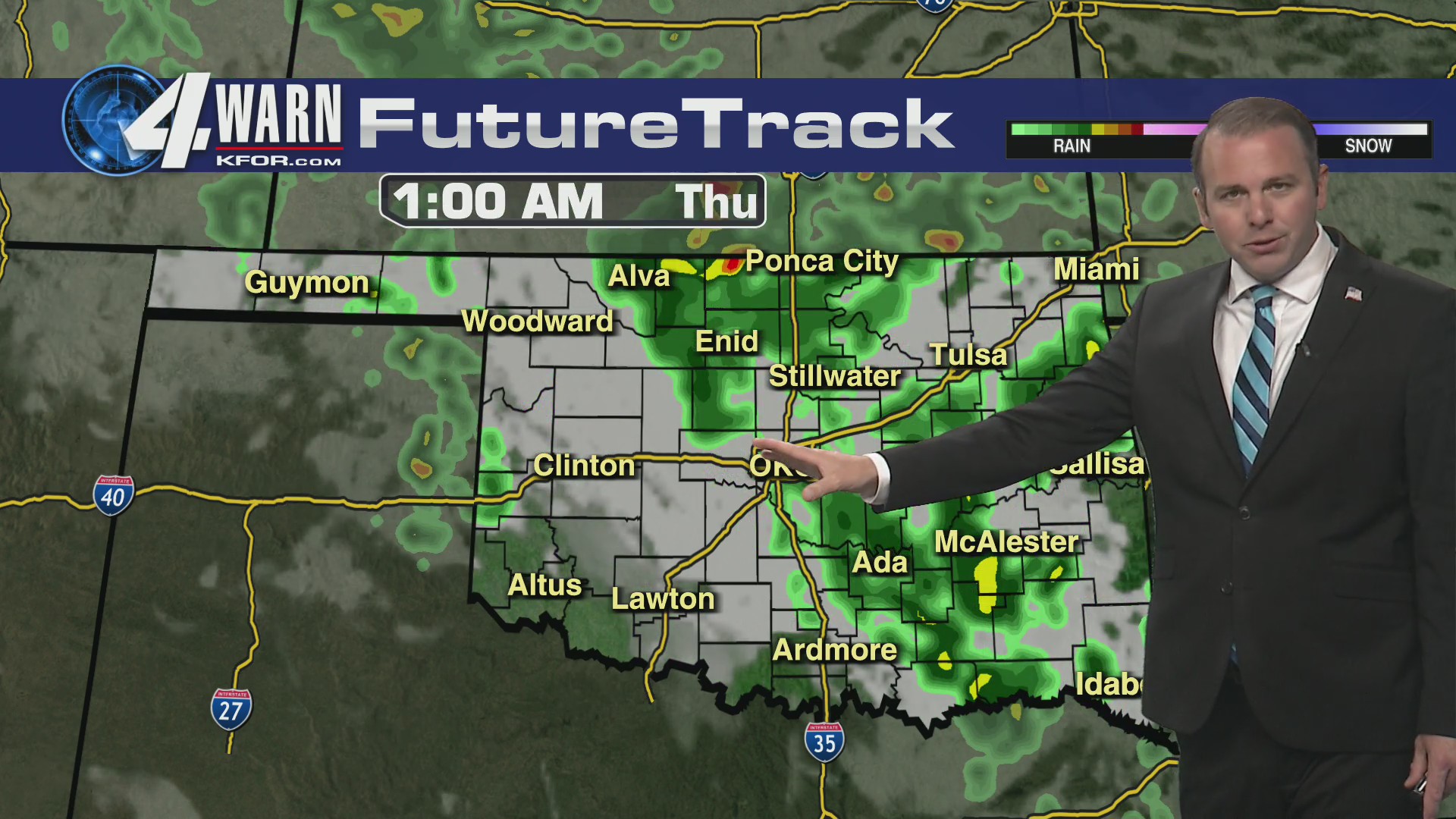 Aaron Brackett tracks waves of rain and storms for Oklahoma