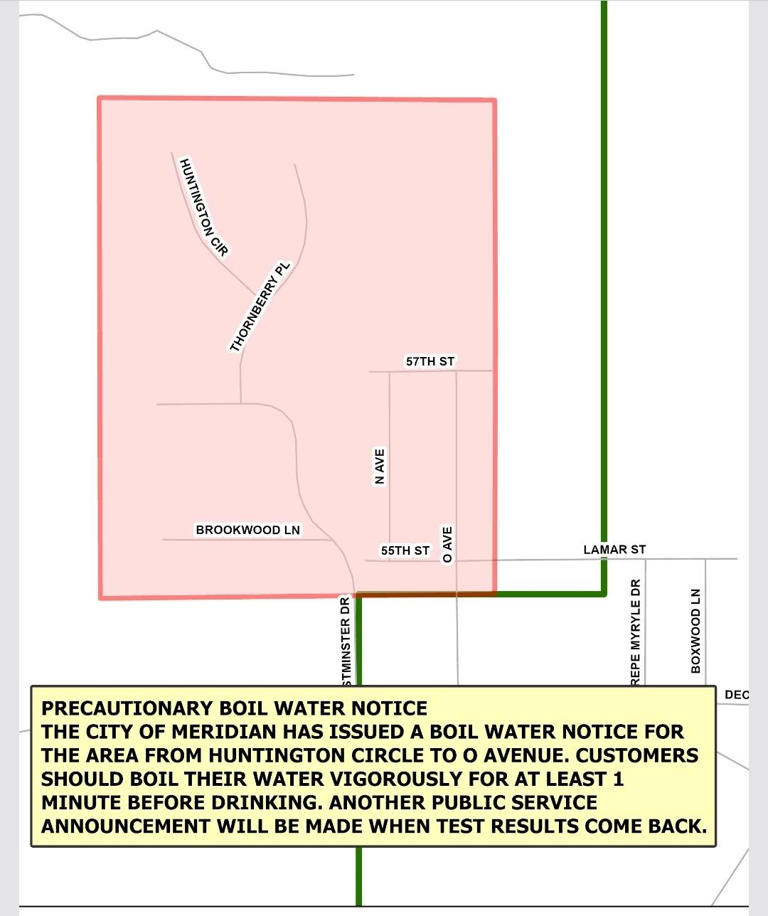 City of Meridian issues precautionary boil water notice for residential ...