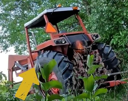 Farm tractor recovery from a pond