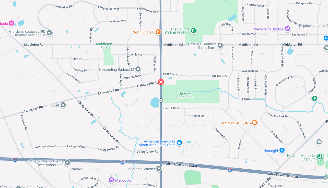 Route 91 near Hines Hill in Hudson closed due to crash