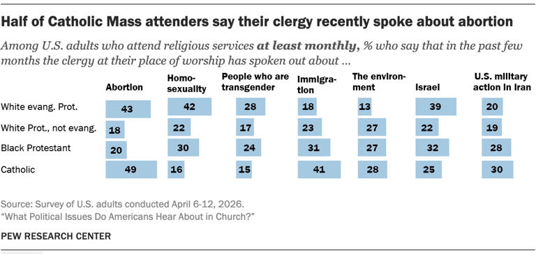 Abortion, Israel and homosexuality top clergy’s political topics ...