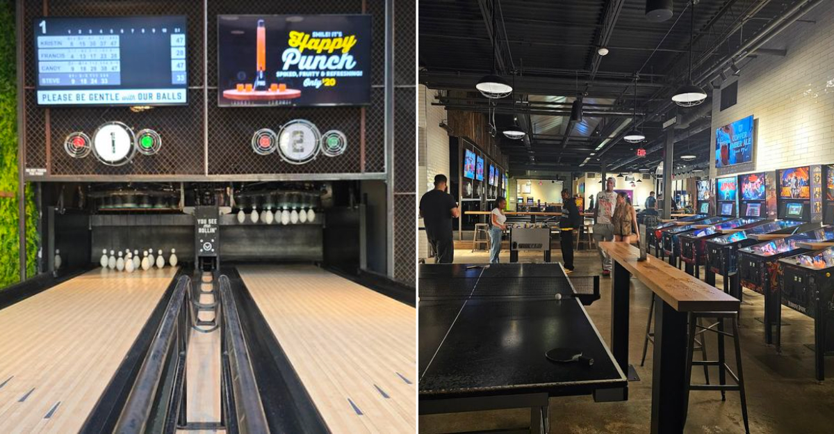 A colossal North Carolina indoor complex with retro duckpin matches and ...