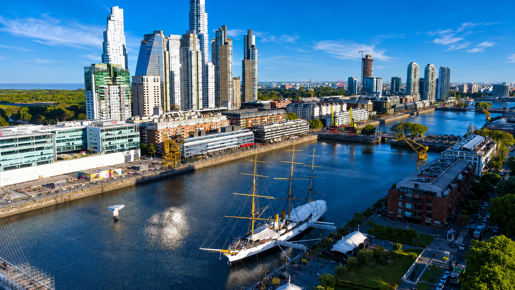 Buenos Aires’ modern skyline rising from the old waterfront