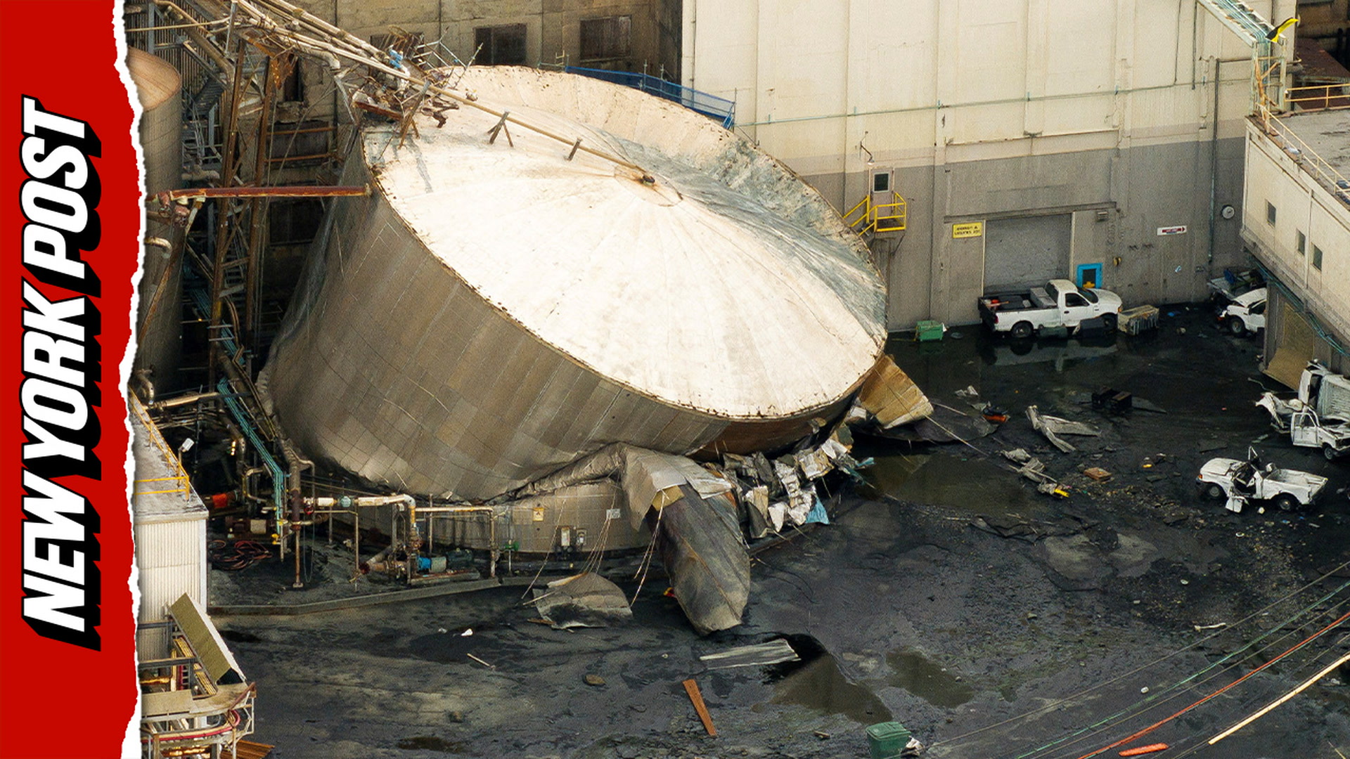 Drone footage reveals devastation after Washington chemical tank blast