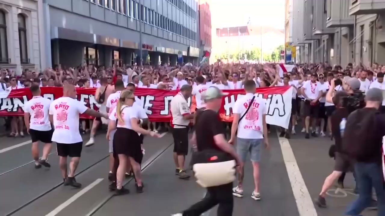 Red and white wave sweeps Leipzig as Rayo fans rally for final