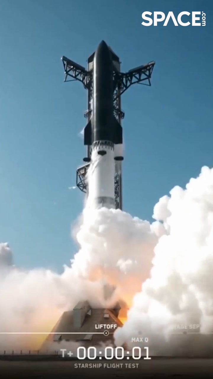 Incredible footage of the first-ever Starship V3 rocket launch