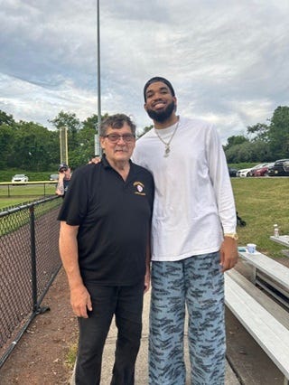 Karl-Anthony Towns stops by Piscataway Little League after Knicks win