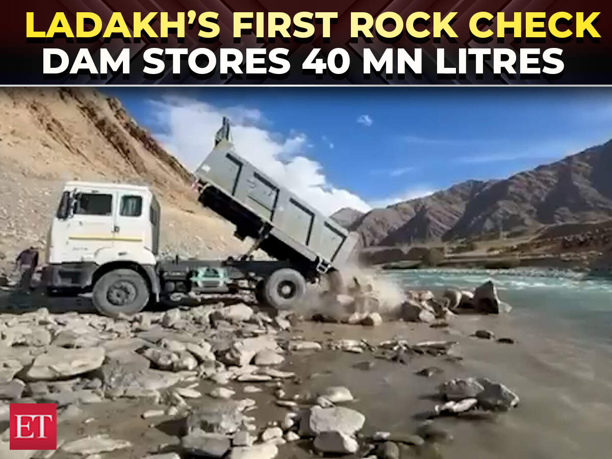 Ladakh gets first rock check dam at 11,400 ft to boost sustainability ...