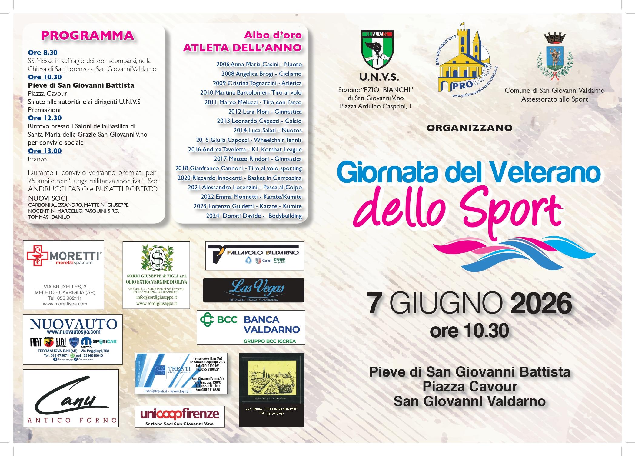 La giornata del veterano dello sport a San Giovanni