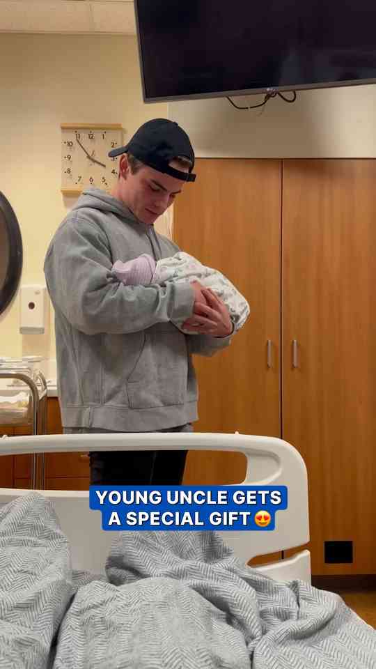 Young uncle breaks down after learning newborn nephew was named after him