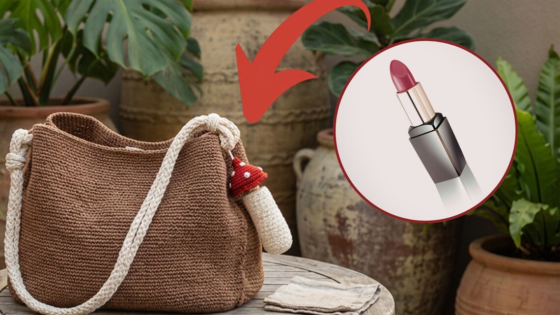 Mini-Pilz häkeln: Das niedlichste Lippenstift-Täschchen überhaupt