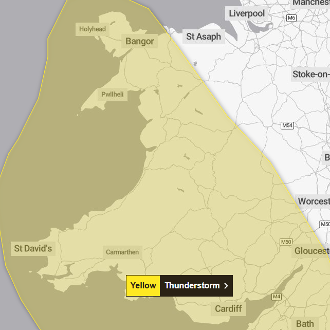 Thunderstorm warning issued for Wales after heatwave