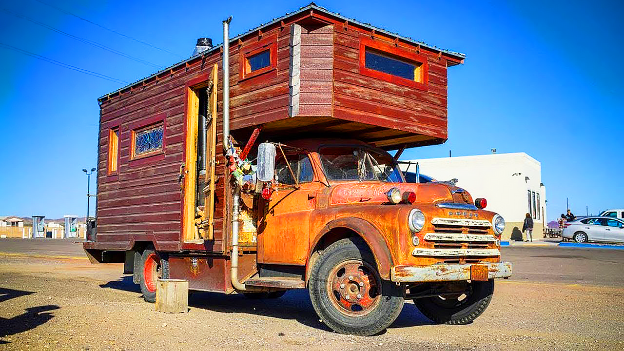 Ultimate recycled house truck built by a nomad artist