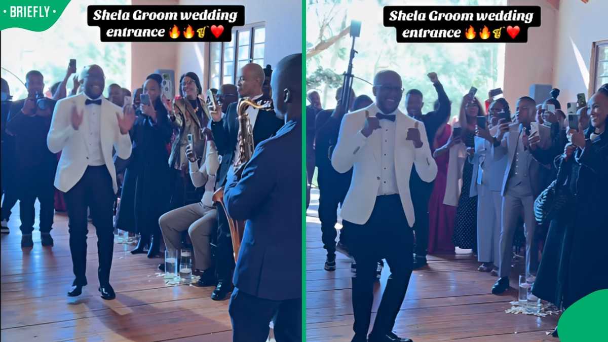 Joburg groom dances into his wedding as saxophonist plays Shela live ...