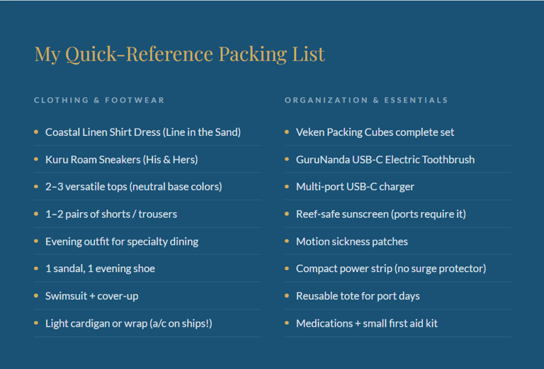 What I always pack for a cruise