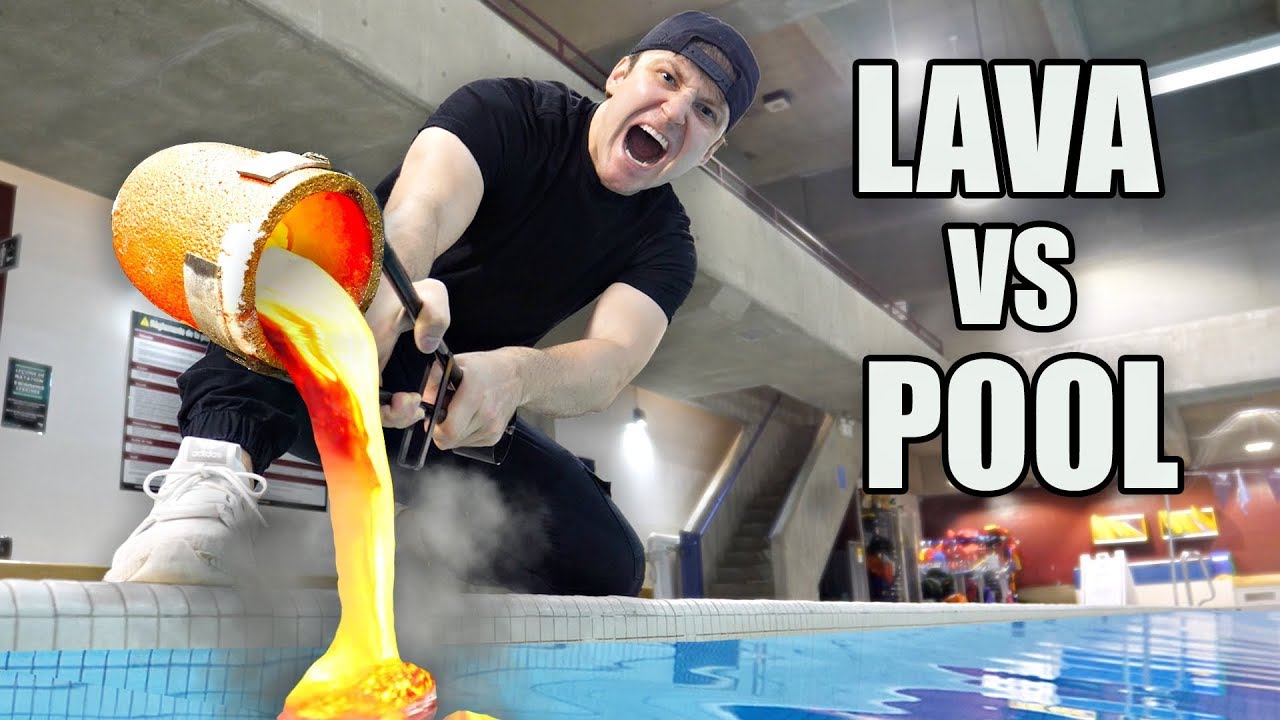 Molten lava vs pool experiment! (Lava vs pool challenge)