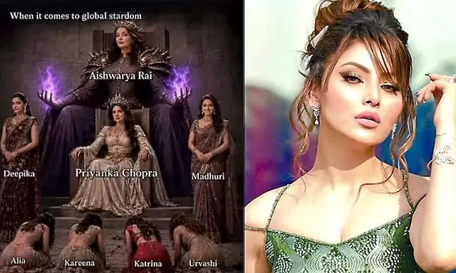 Viral AI photo showing Urvashi Rautela kneeling before Aishwarya Rai ...