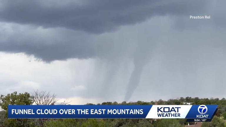 Funnel cloud forms east of Albuquerque