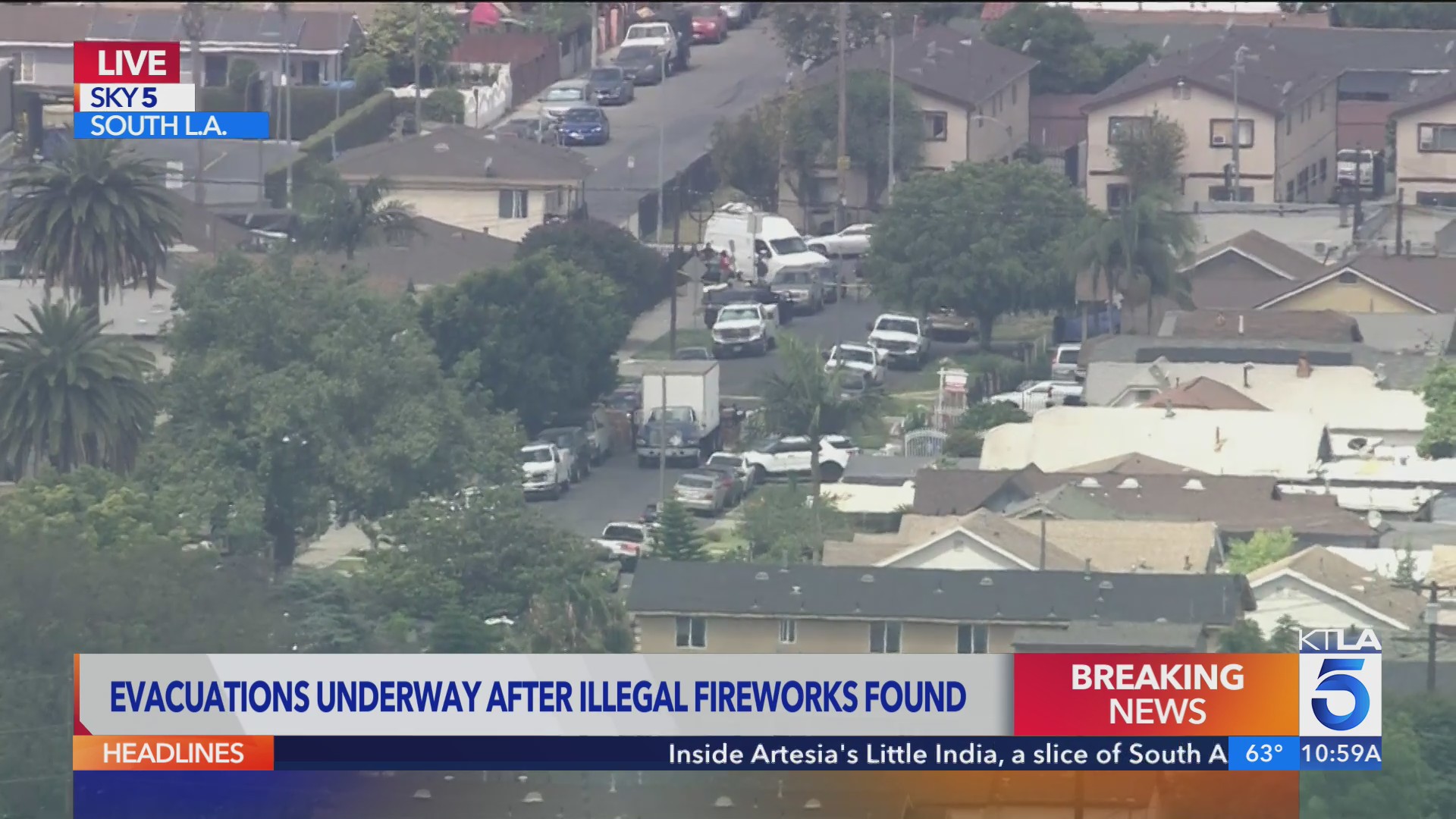 Evacuations underway in South LA after illegal fireworks found