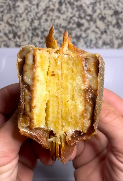 Air-fried zebra cake with Nutella & banana 🍰🍌🔥 Riley’s stupid recipes ...