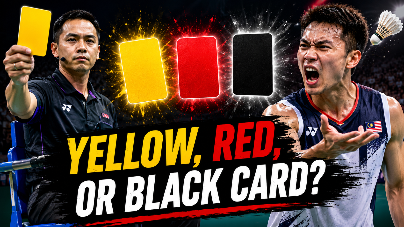 Badminton cards explained: Black, red & yellow