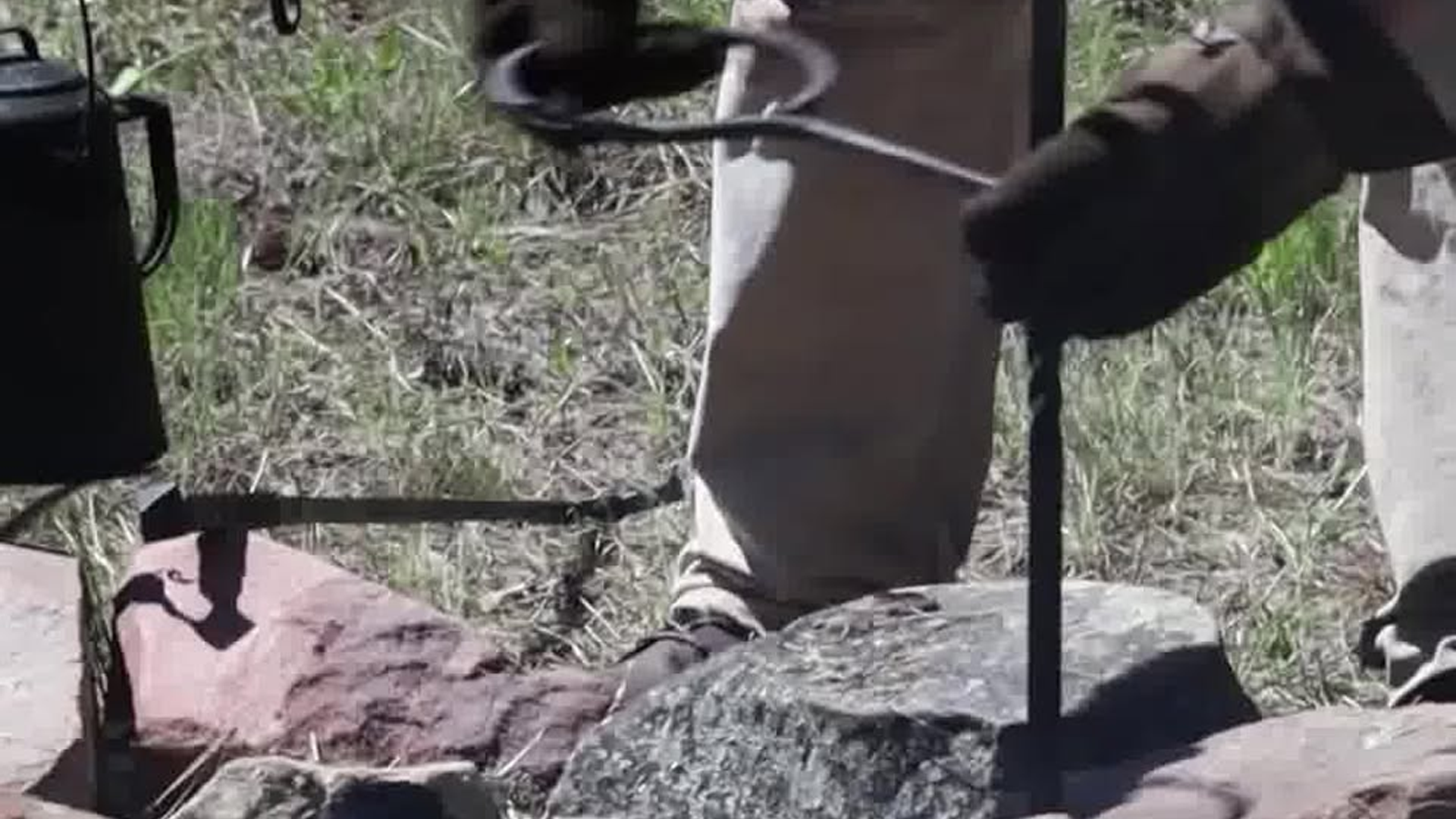 Forging camping tools by hand