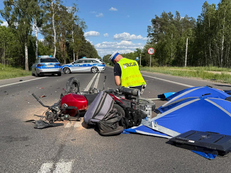 Śmiertelny wypadek z udziałem motocyklisty na trasie Białystok - Bobrowniki