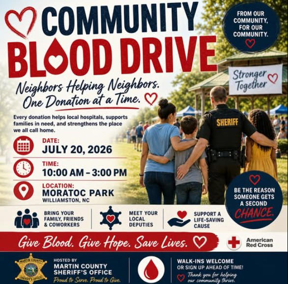 Martin County Sheriff’s Office hosting community blood drive