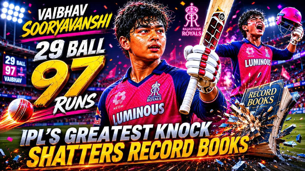 Vaibhav Sooryavanshi's 29-ball 97 rewrites history books - full list of ...
