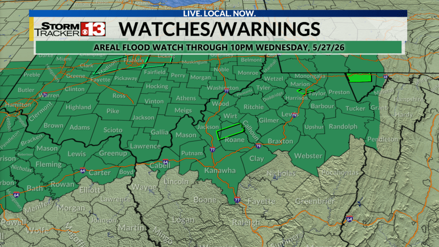 Flash flood threat rises Wednesday with scattered storms